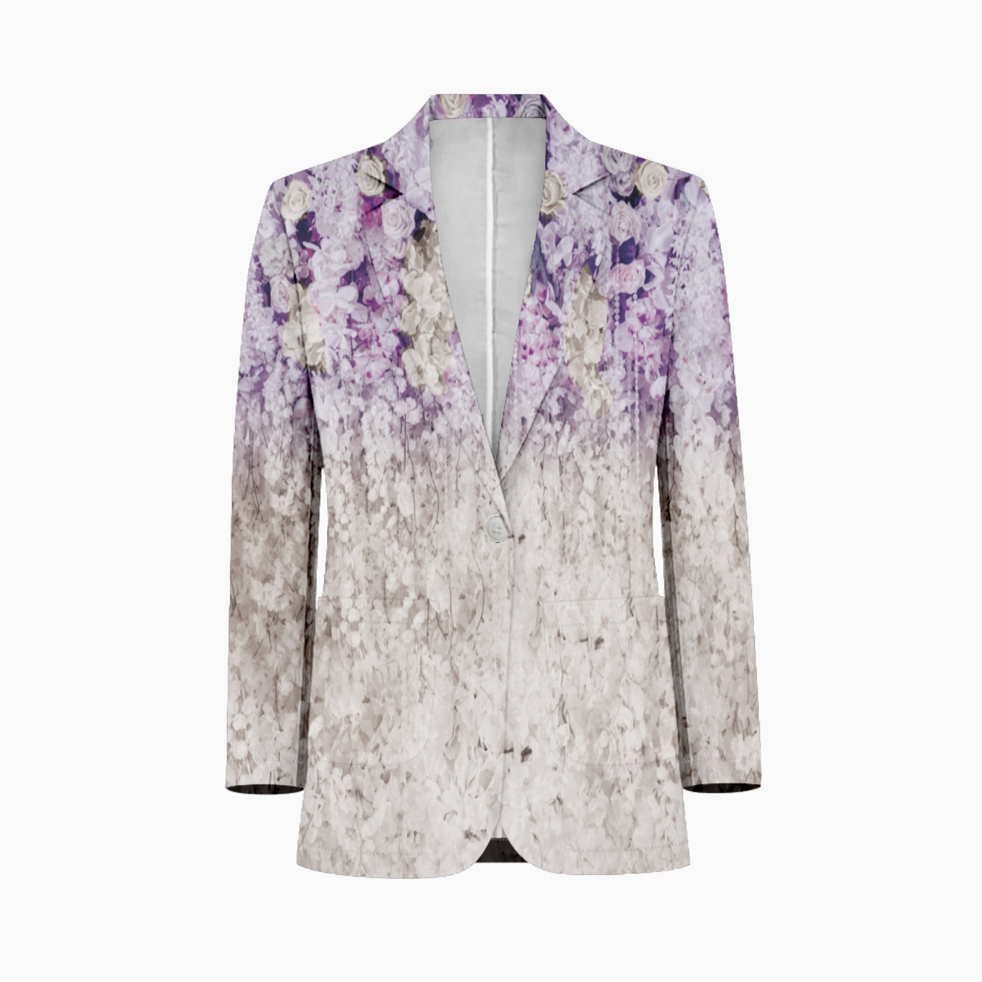 Purple Flowers Customized Men's Suits full man Shawl Collar Gentleman ...