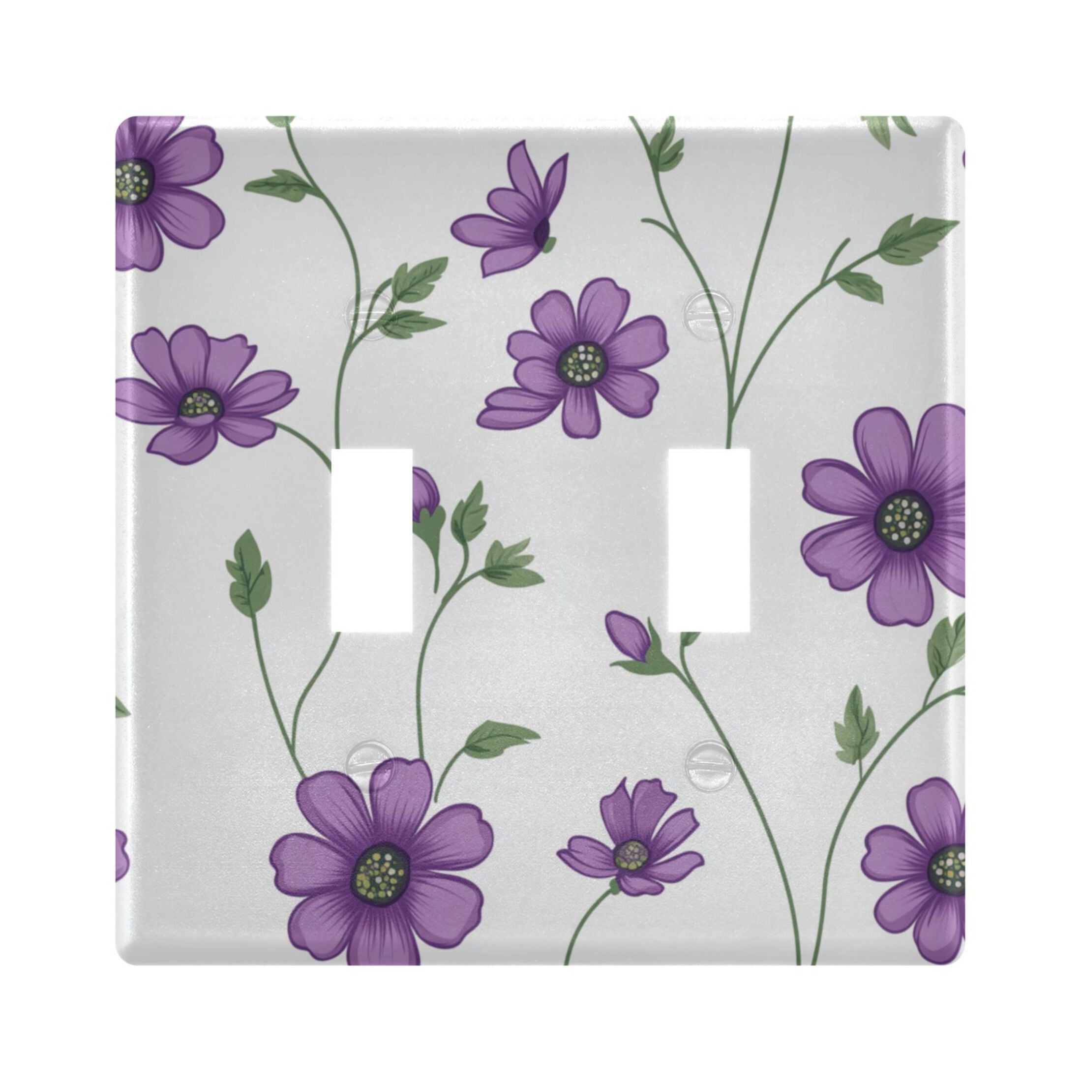 Purple Flowers Decorative Light Switch Plates Switch Cover Decorative ...