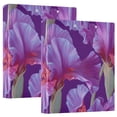 Purple Flowers Elegant Round Ring Binder 3 Rings 1.5" Capacity File ...