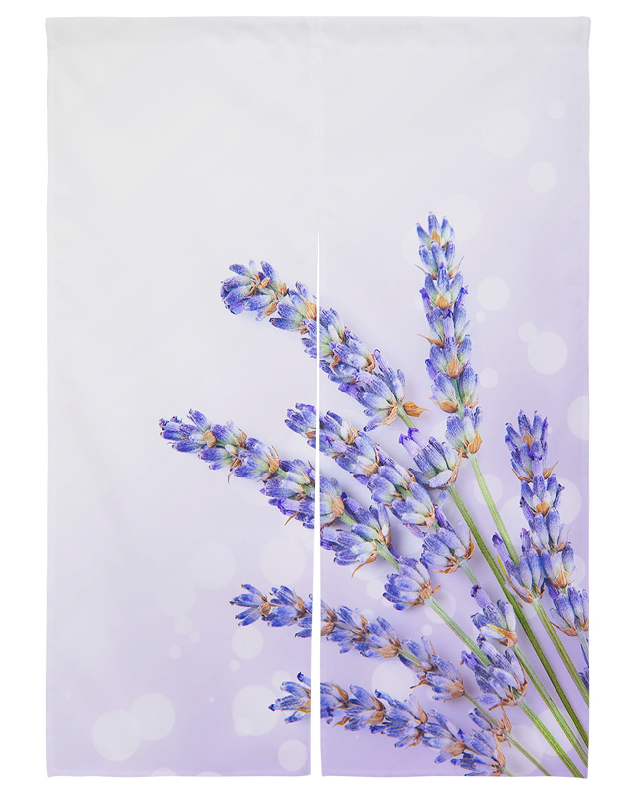 Purple Flowers Lavender Kettle Vintage Postcard Wood Grain Door Curtains Partition Kitchen ...