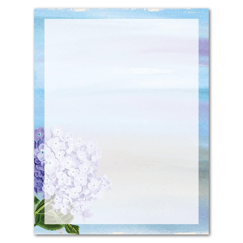 Purple Flowers Letterhead Laser & Inkjet Printer Paper, 80 Sheets ...
