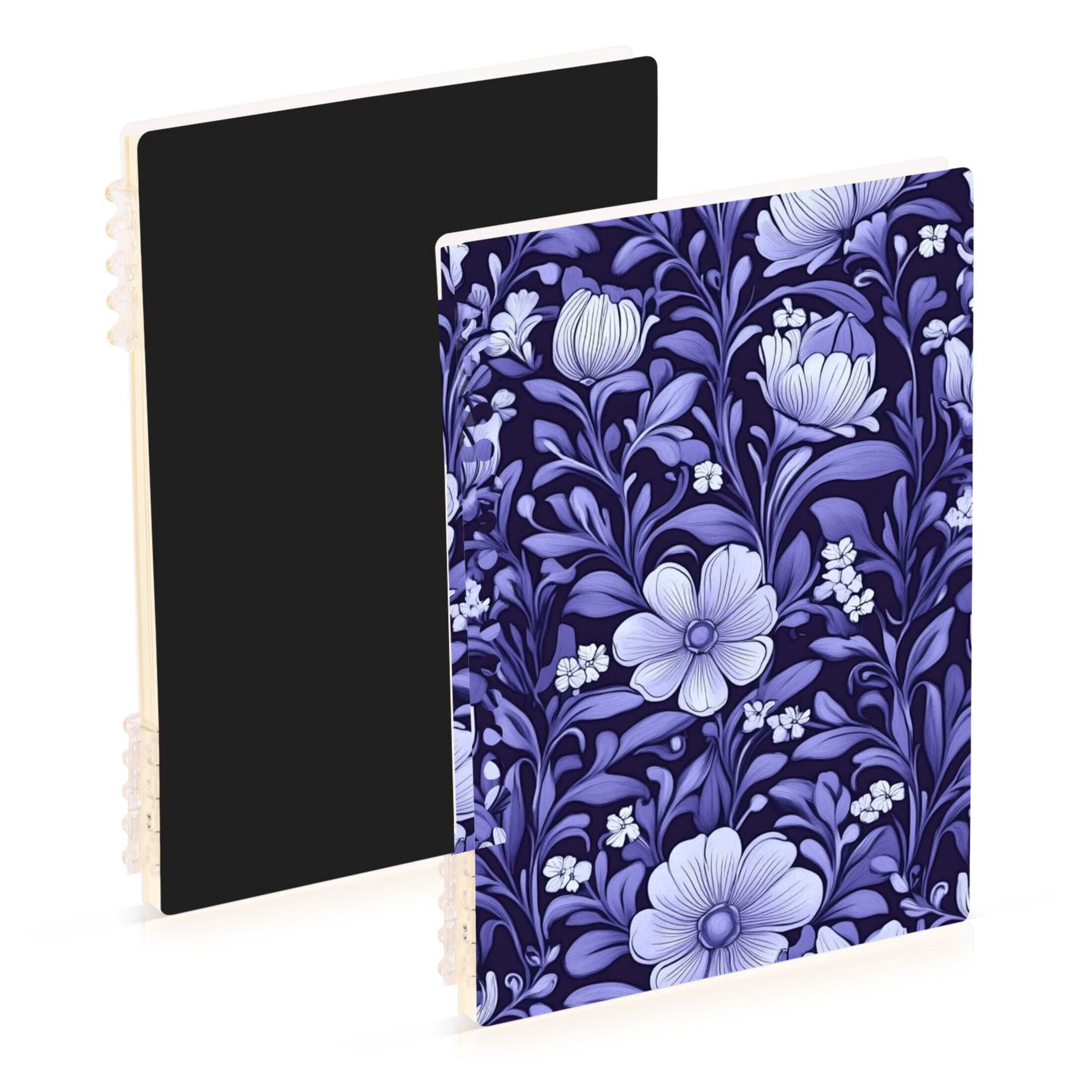 Purple Flowers Lined Spiral Journal Notebook 60 Pages A5 College Ruled ...