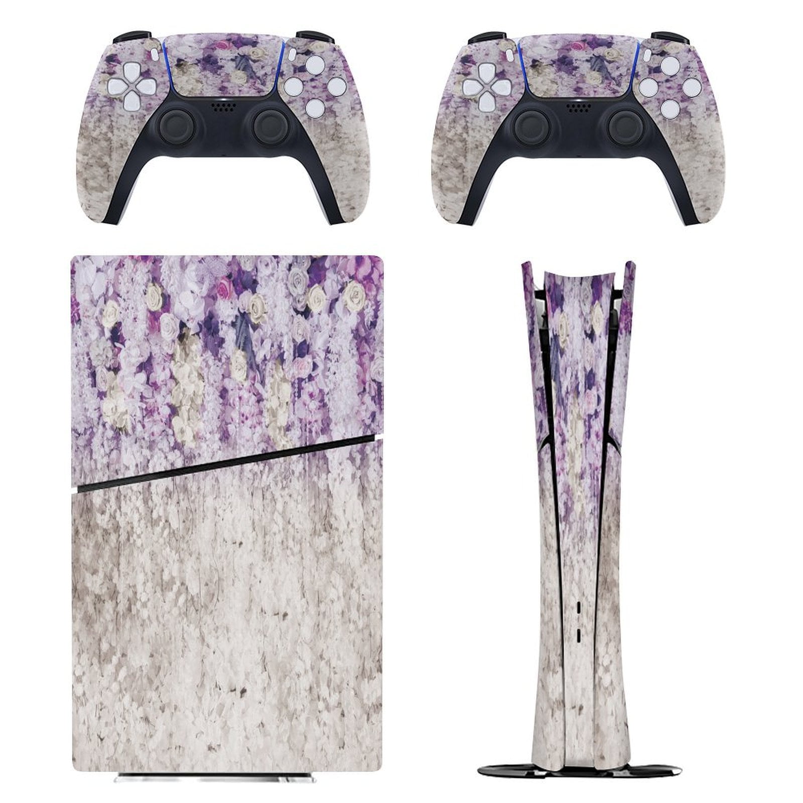 Purple Flowers PS5/PS5 Pro/PS5 Slim Digital Disc Skin Sticker For ...