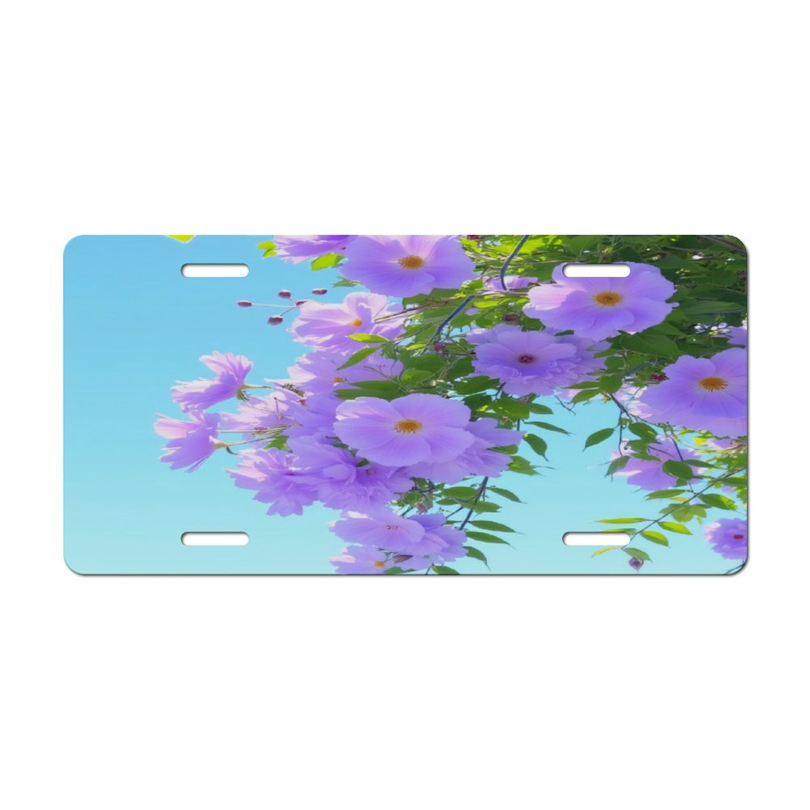 Purple Flowers in Bloom License Plate Lightweight Aluminum Automotive ...
