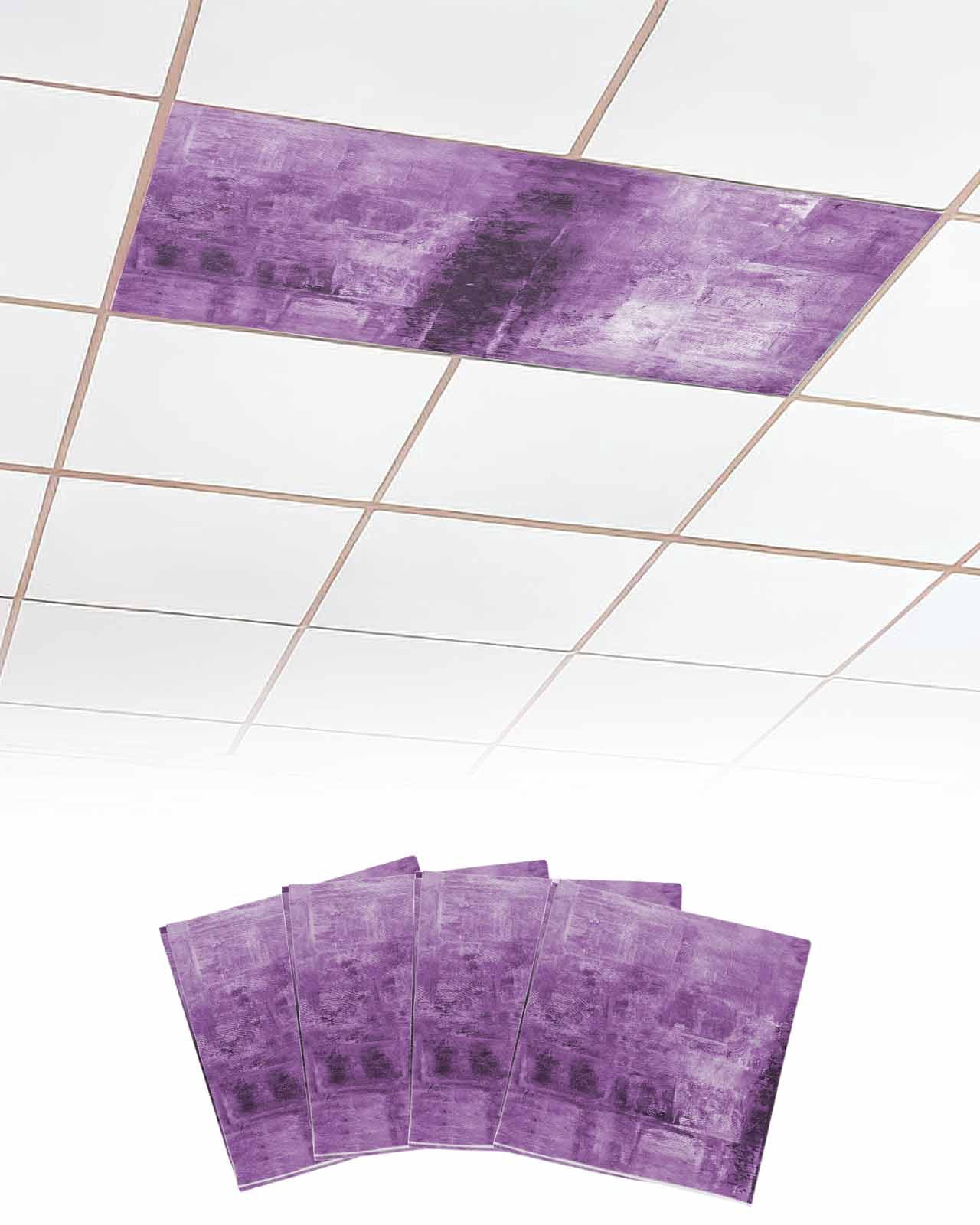 Purple Fluorescent Light Covers for Ceiling Lights 4x2 feet,4 Pack ...