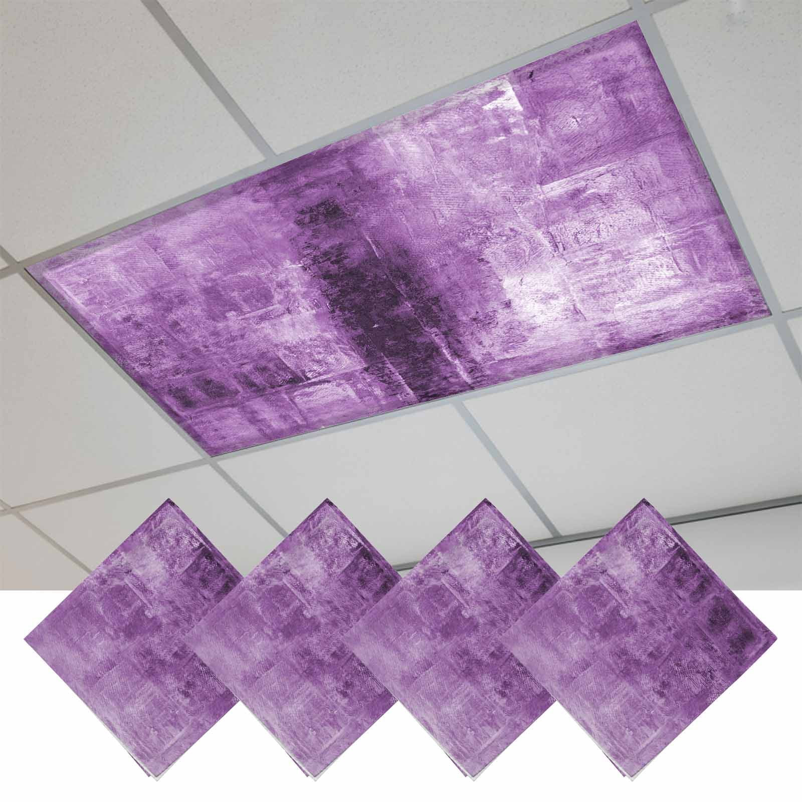 Purple Fluorescent Light Covers, Retro Oil Painting Modern Abstract Art ...
