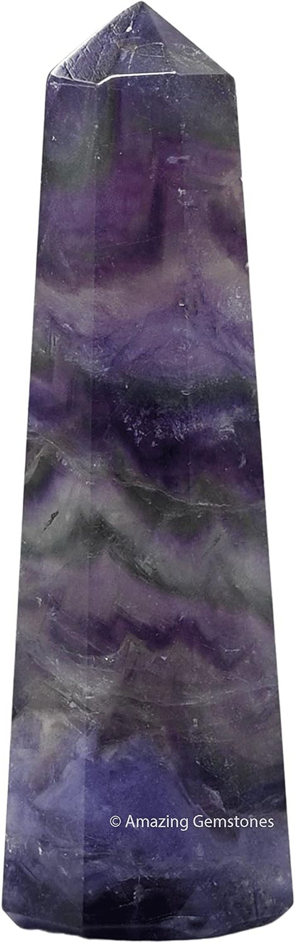 Purple Fluorite Crystal Tower Obelisk Point (3" to 4" INCH) - Walmart.com