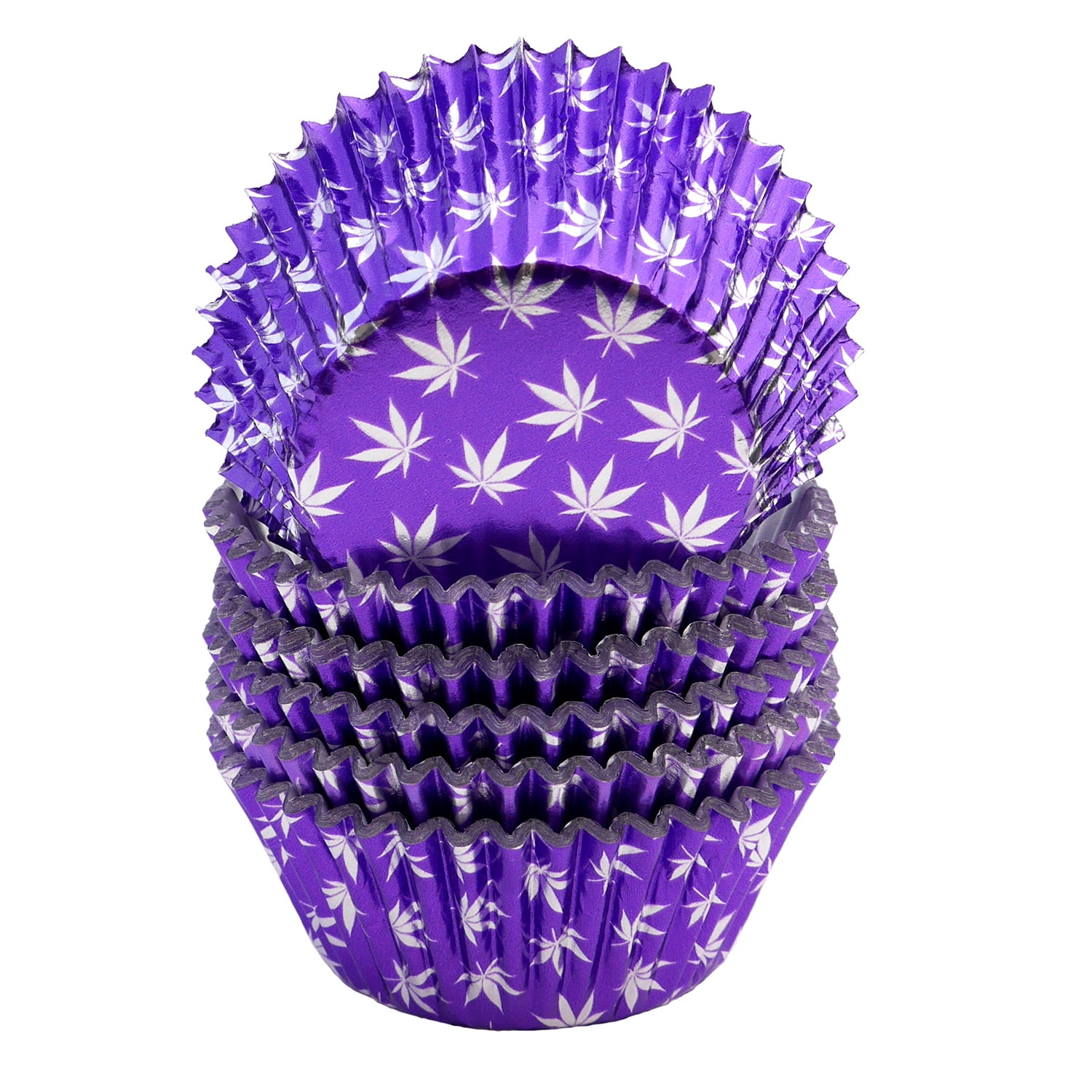 Purple Foil Cupcake Liner with Leaf Design - Walmart.com