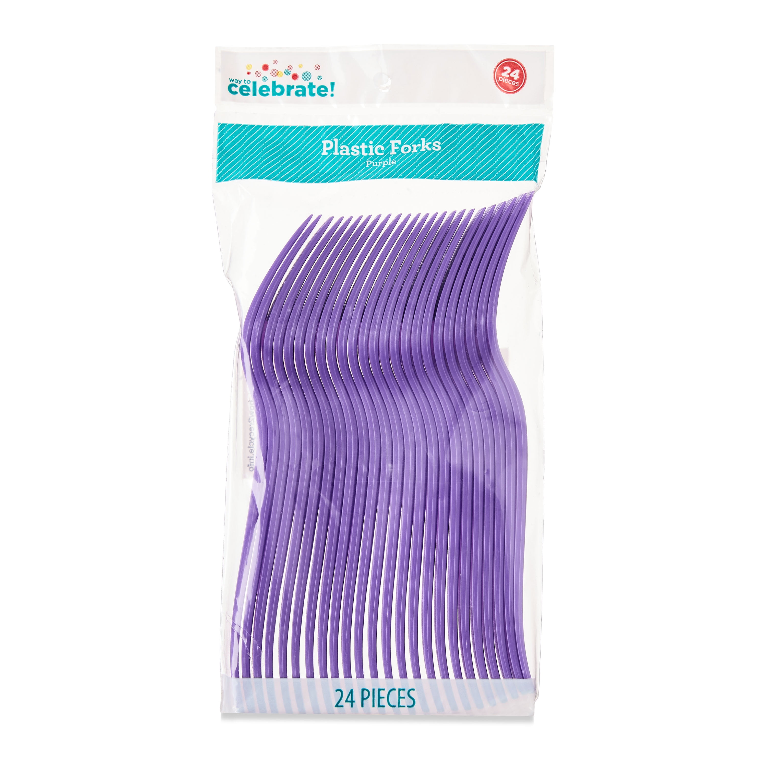 Way To Celebrate Plastic Disposable Forks, Purple, 24 Pieces for Party ...