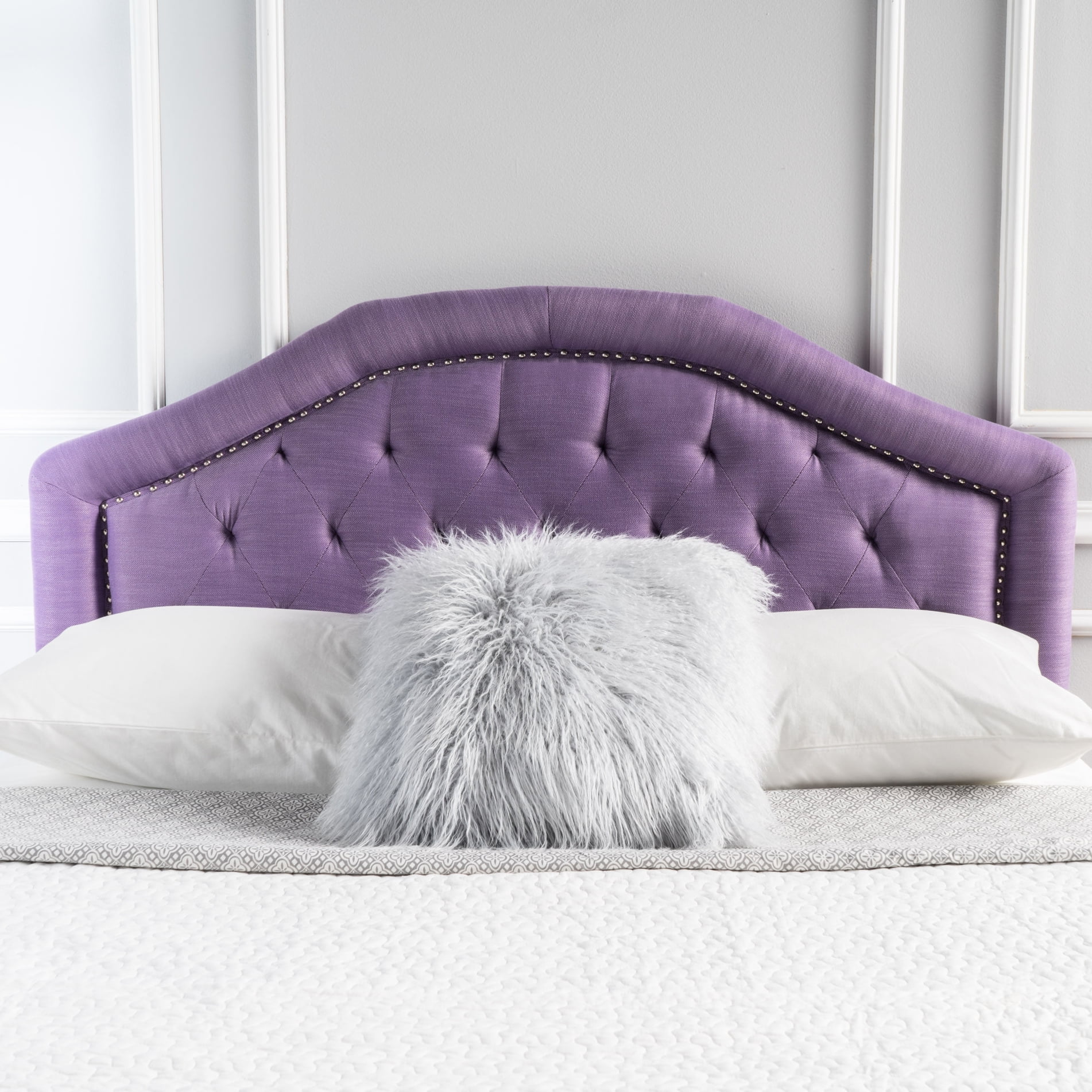 Purple Full Headboard - Contemporary Look With Upholstered Pattern And ...
