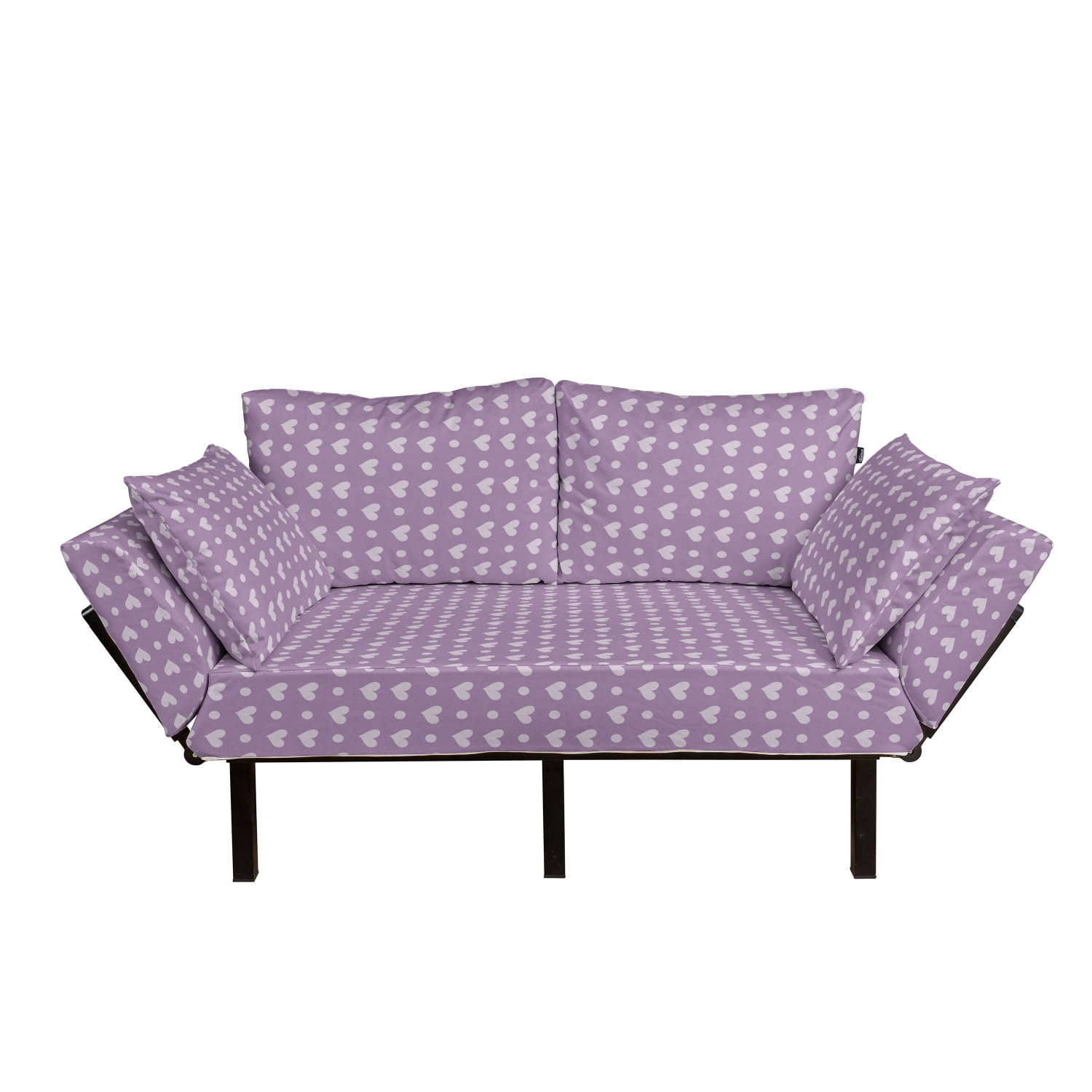 Purple Futon Couch, Valentine's Day Couple Wedding Bride Heart Design ...