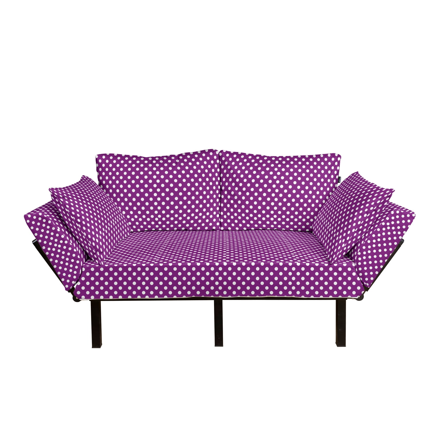 Purple Futon Couch, White Polka Dots Continuous Pattern on Vivid Purple ...