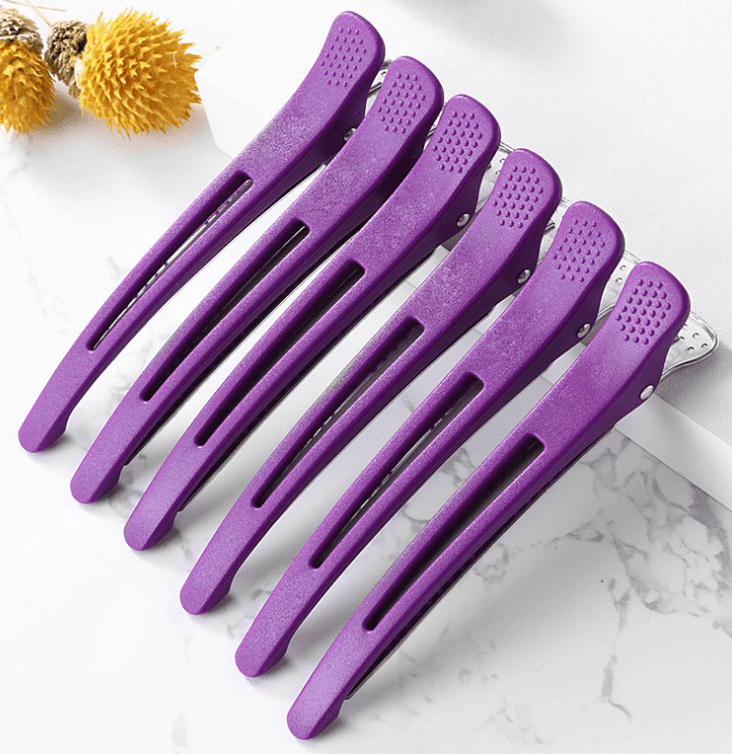 Quintina Purple Gator Grip Hair Clips, 12 Pack, Hair Styling and ...