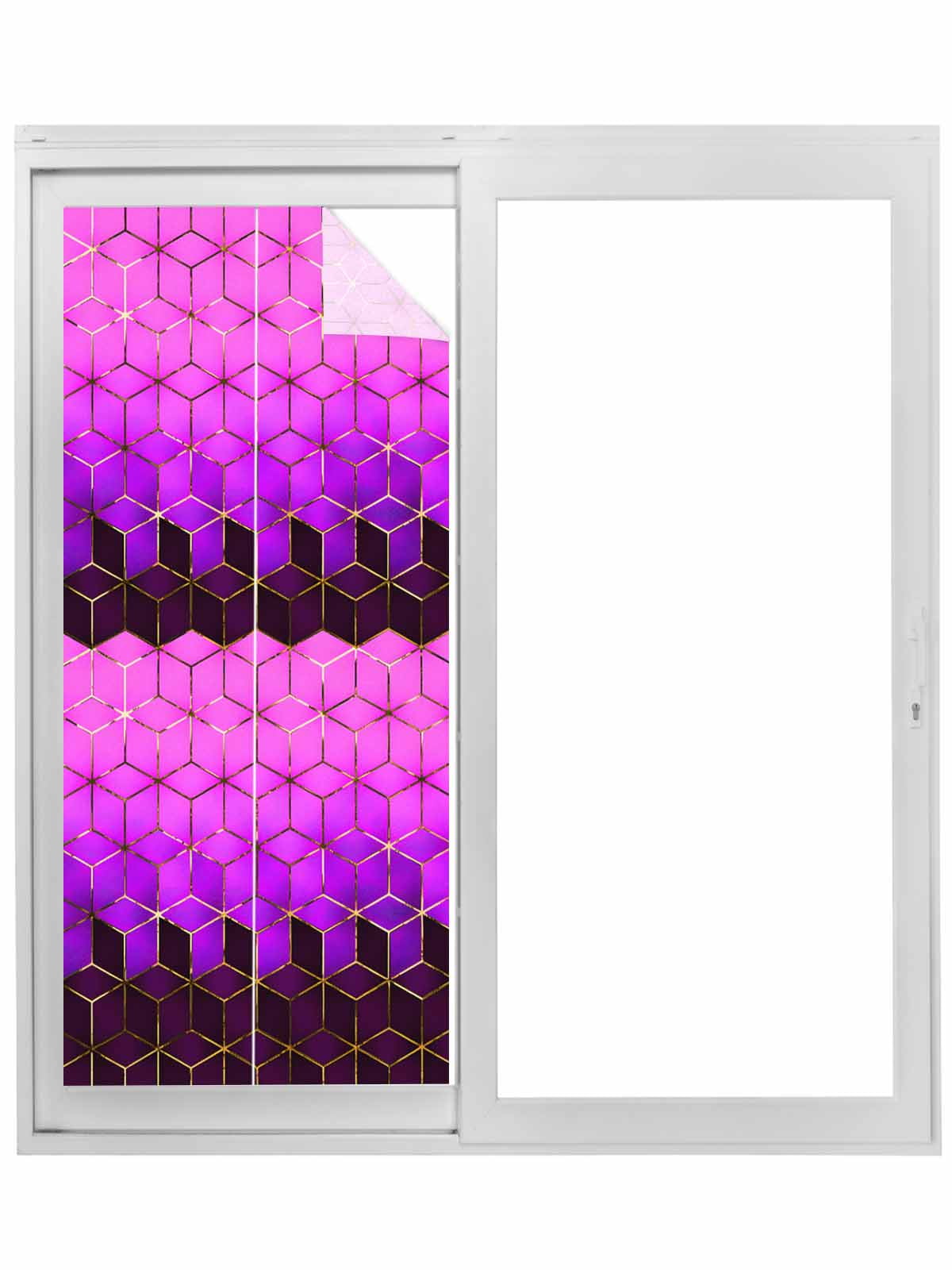 Purple Geometric Window Privacy Film Stained Glass Window Film ...