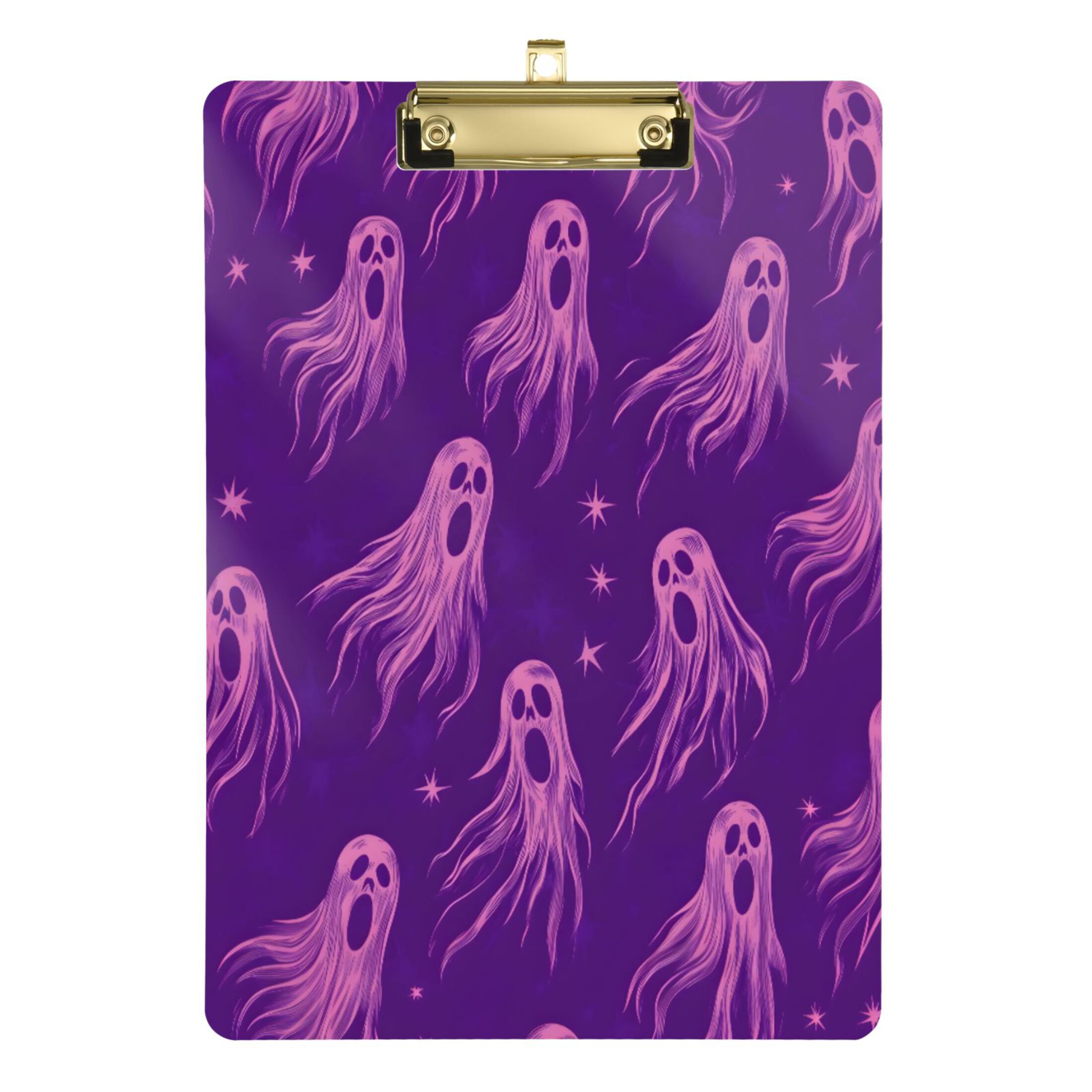 Purple Ghost Pattern Design 12.5x9in Clipboard, Durable Acrylic with ...