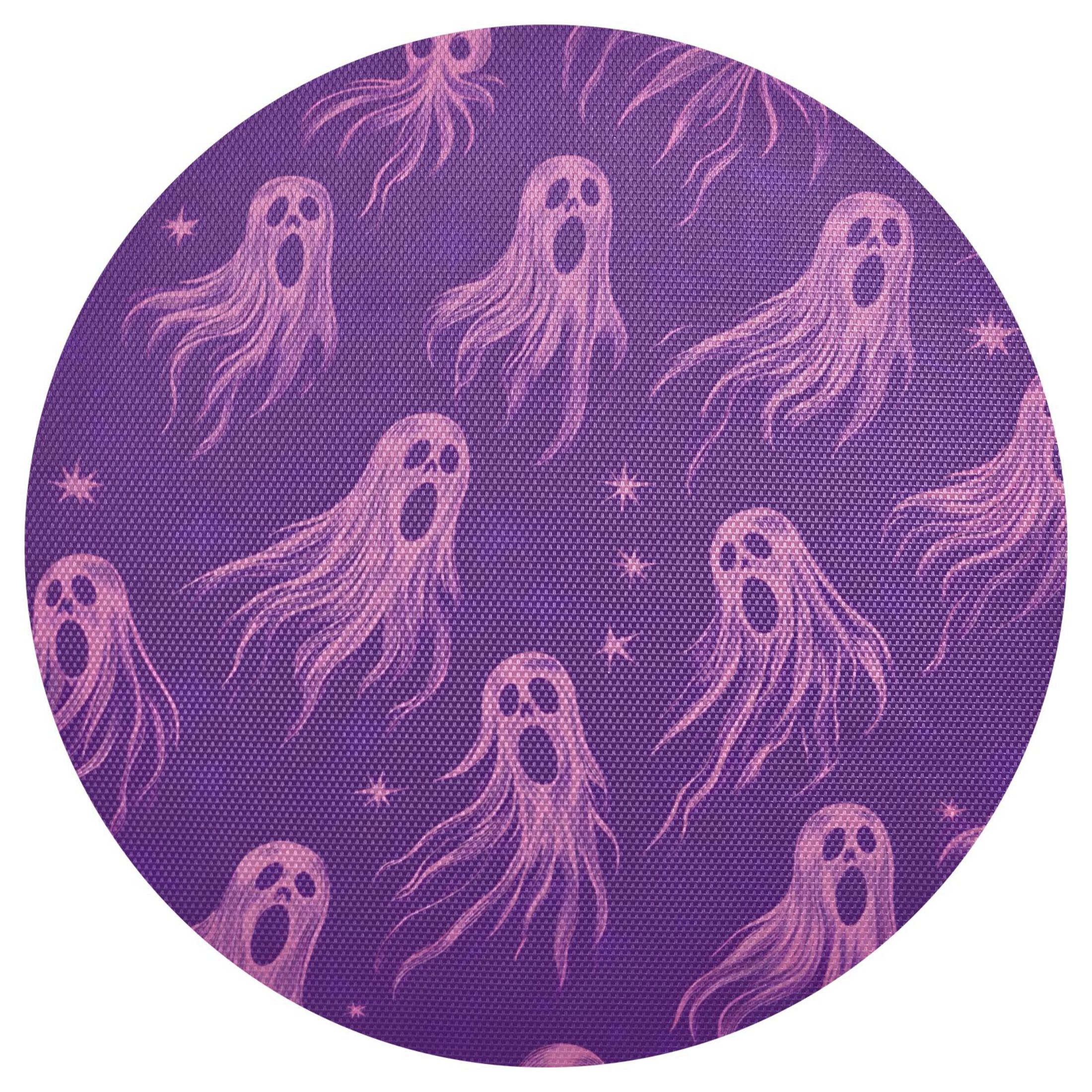 Purple Ghost Pattern Design 15.4in Diameter PVC Plate Mat, Heat ...