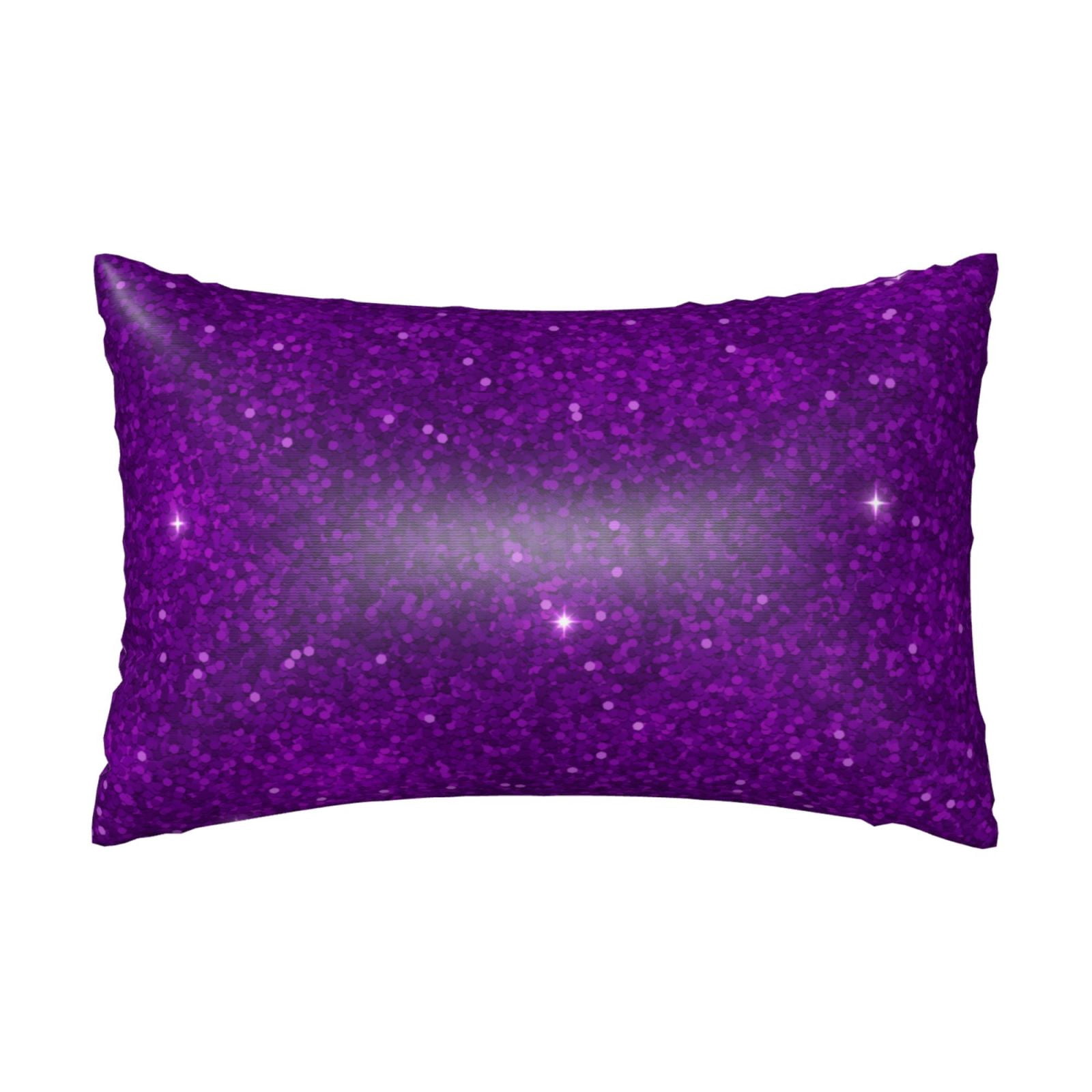 Purple Glitter Sparkles Silk Pillow Case for Hair And Skin Queen (No ...