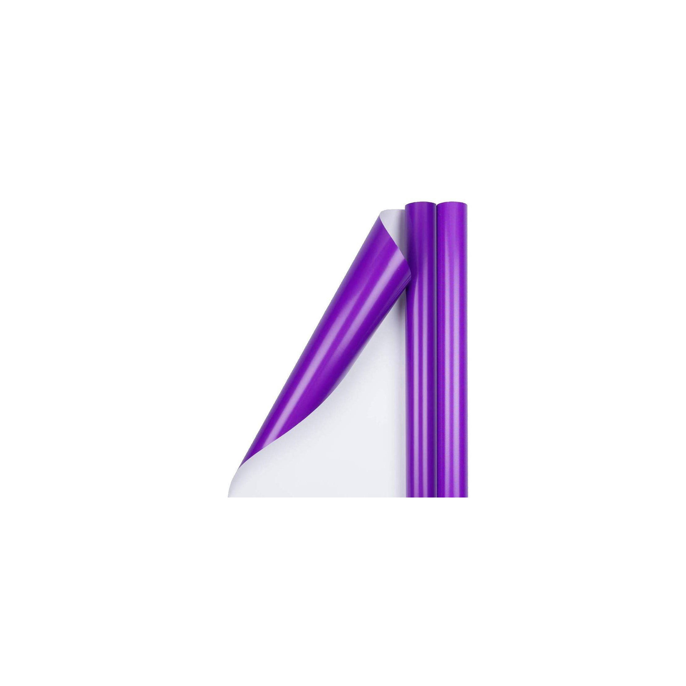 Purple Glossy Gift Wrapping Paper Roll - 2 packs of 25 Sq. Ft.: Solid ...