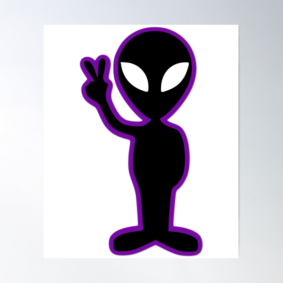 Purple Glowing Alien | Extraterrestrial | Aliens | Ufo Poster Wall Art ...