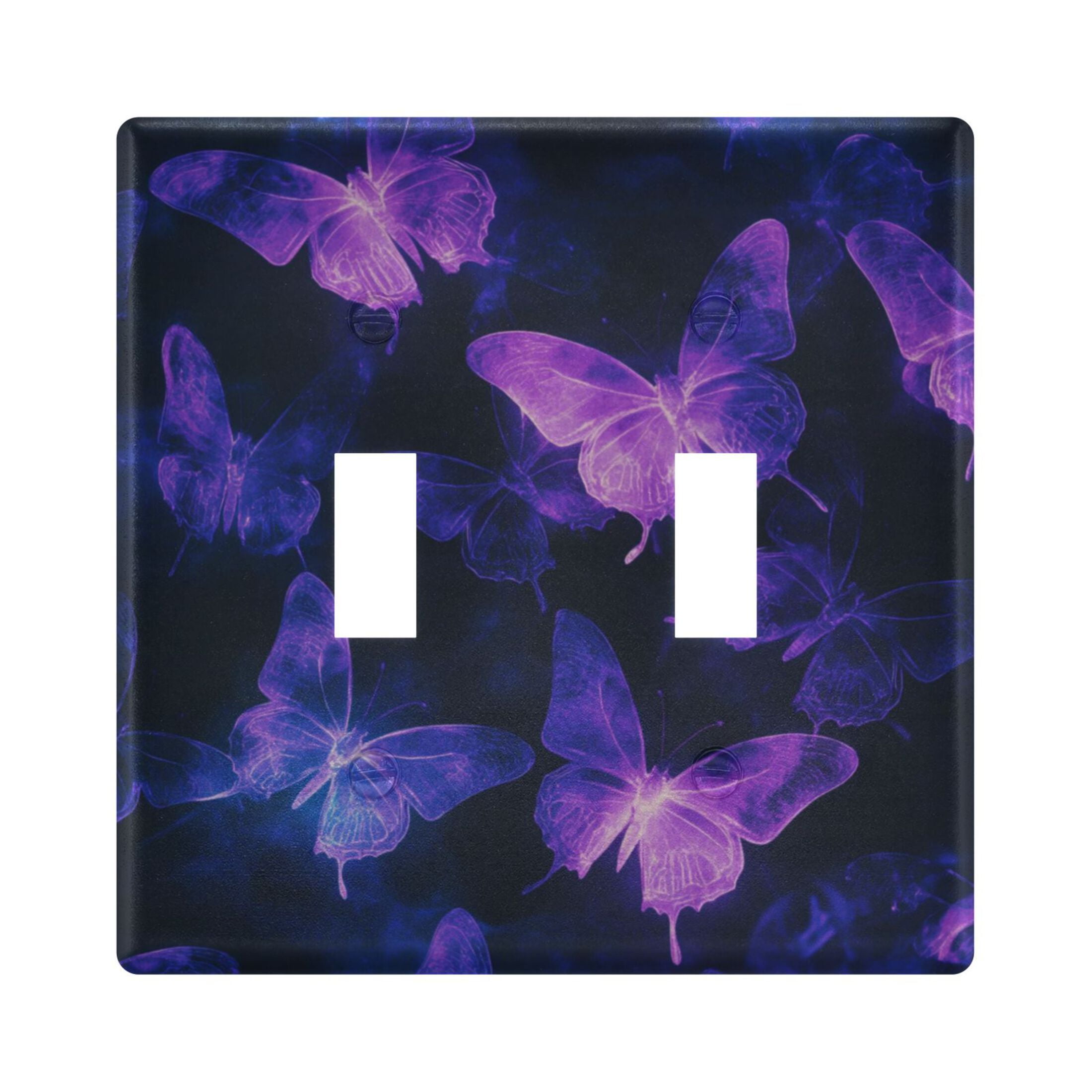 Purple Glowing Butterflies Decorative Light Switch Plates Switch Cover ...