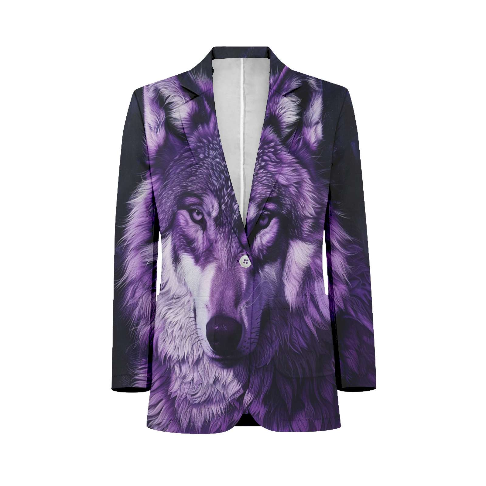 Purple Glowing Wolf Mens Suits Shawl Collar Slim Fit Suit Mens Groom ...