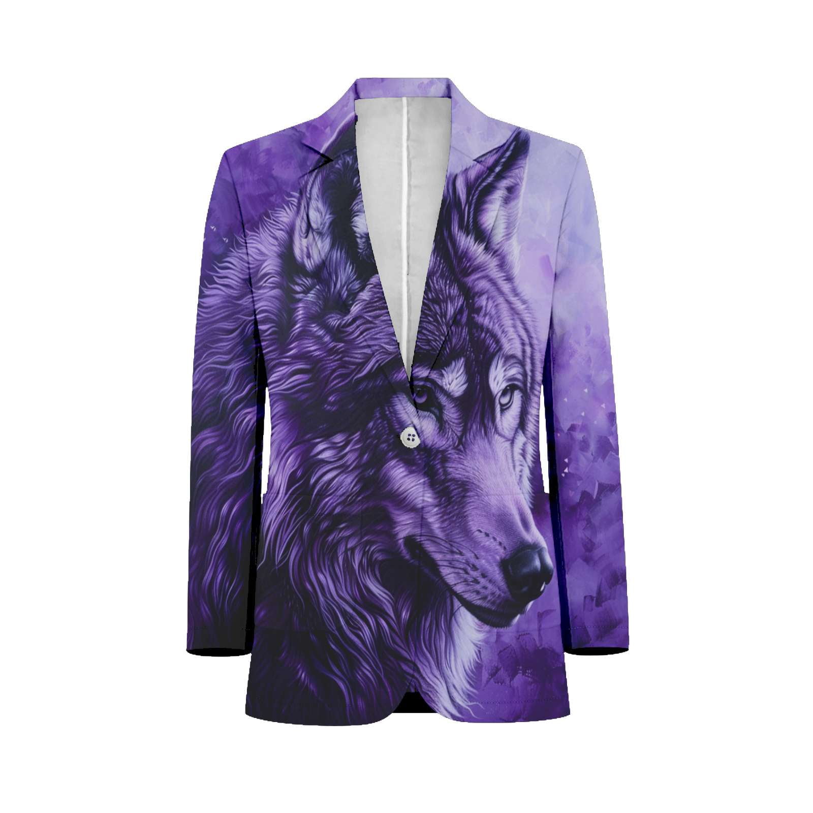 Purple Glowing Wolf Mens Suits Shawl Collar Slim Fit Suit Mens Groom ...