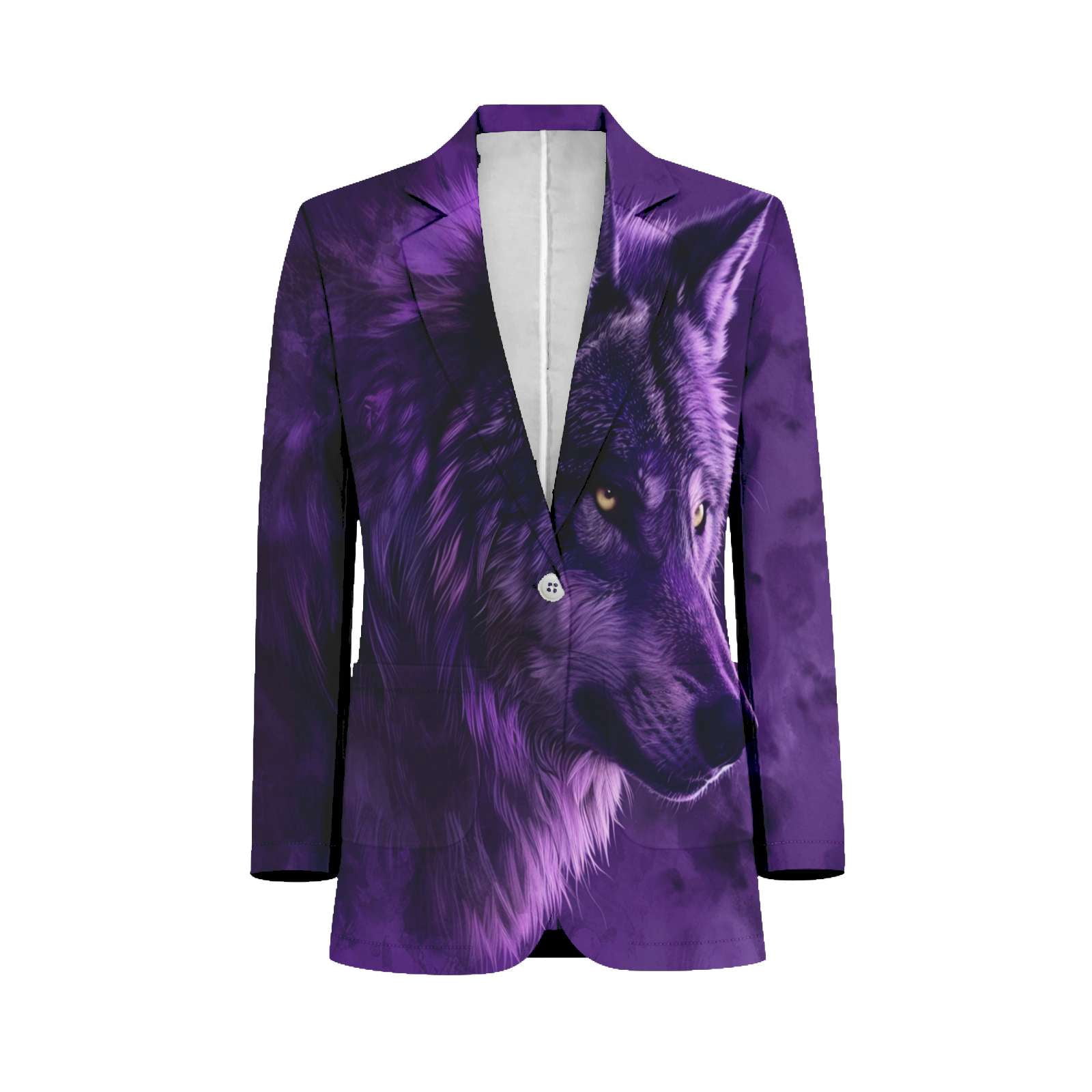 Purple Glowing Wolf Mens Suits Shawl Collar Slim Fit Suit Mens Groom ...