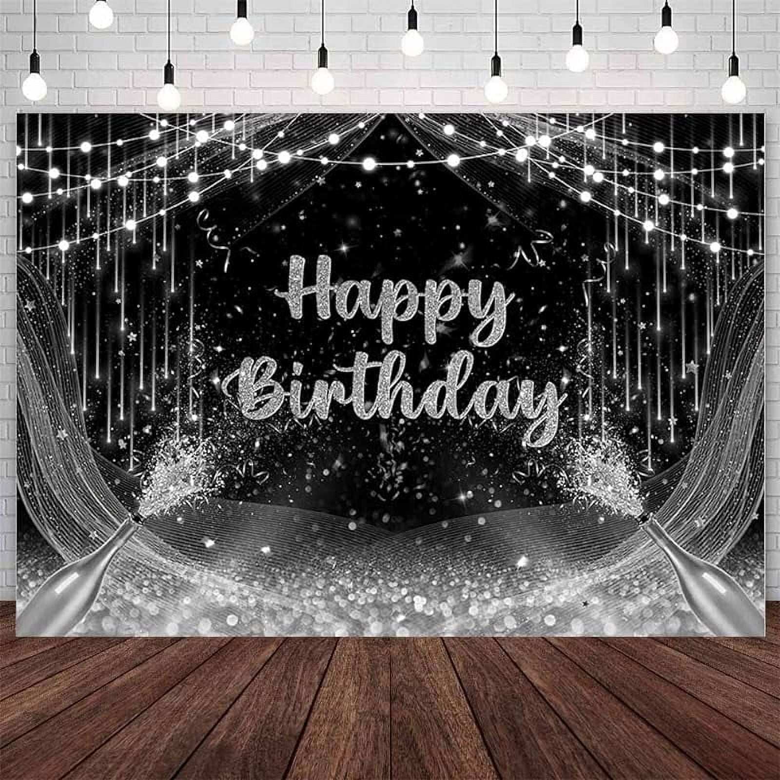 Purple Gold Birthday Backdrop Happy Birthday Photography Background ...