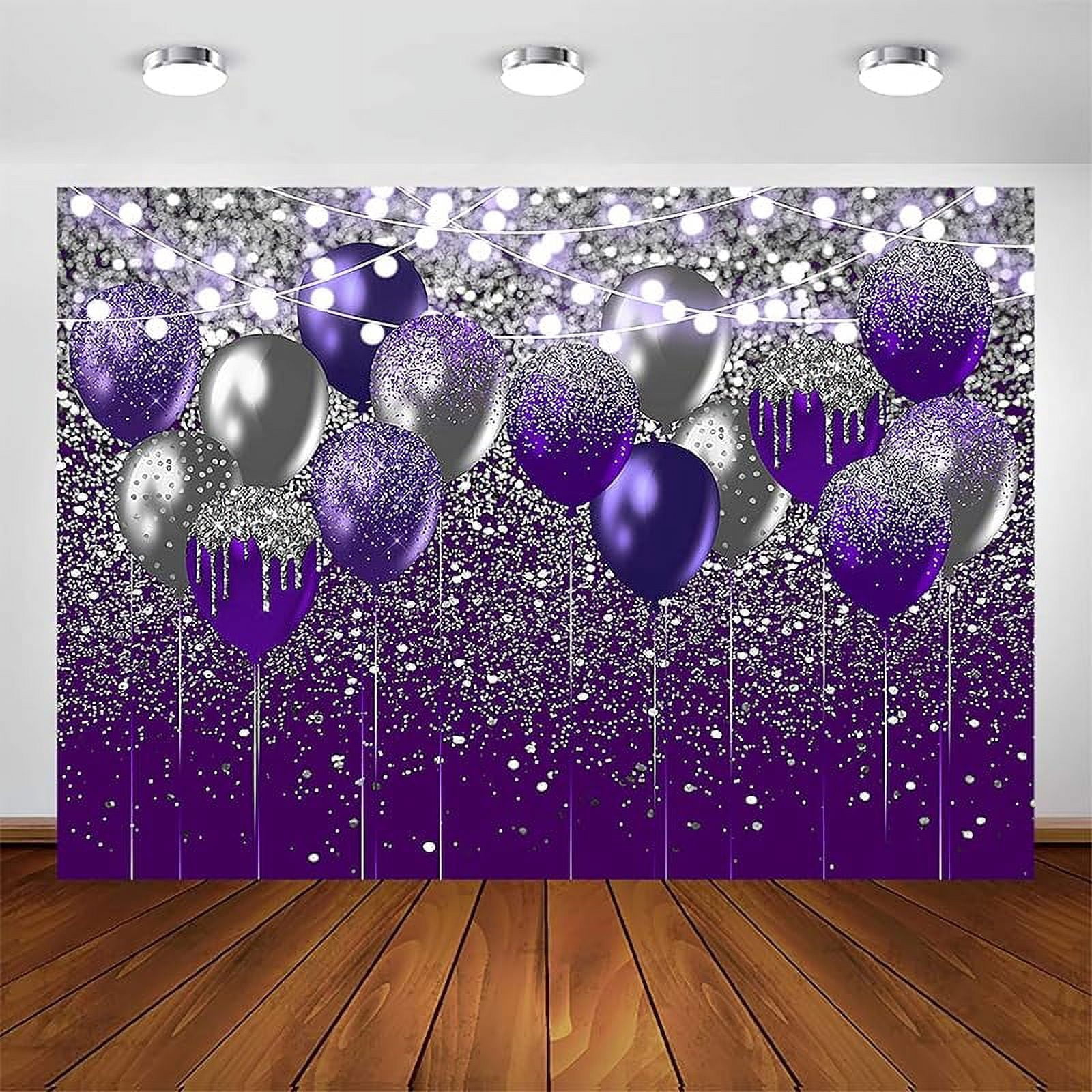 Purple and Gold Glitter Backdrop for Birthday Wedding Prom Graduation ...