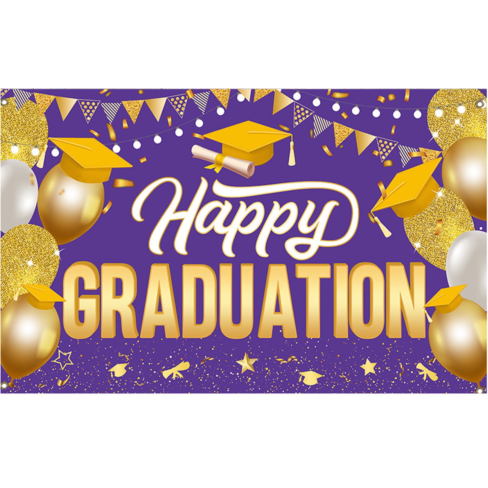 Purple and Gold Graduation Decorations Congrats Class of 2025 Banner ...