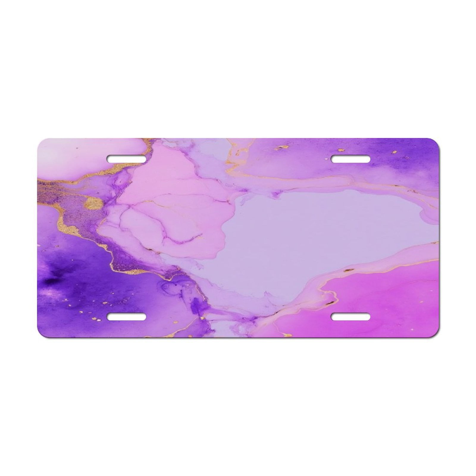 Purple Gold Marble Art Print Car Decorative Front License Plate,Vanity ...