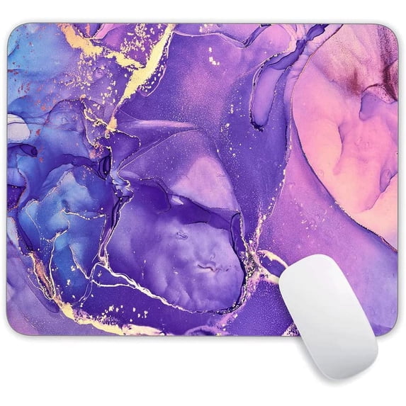Purple Gold Marble Mouse Pad, Gaming Mouse Mat with Custom Design ...