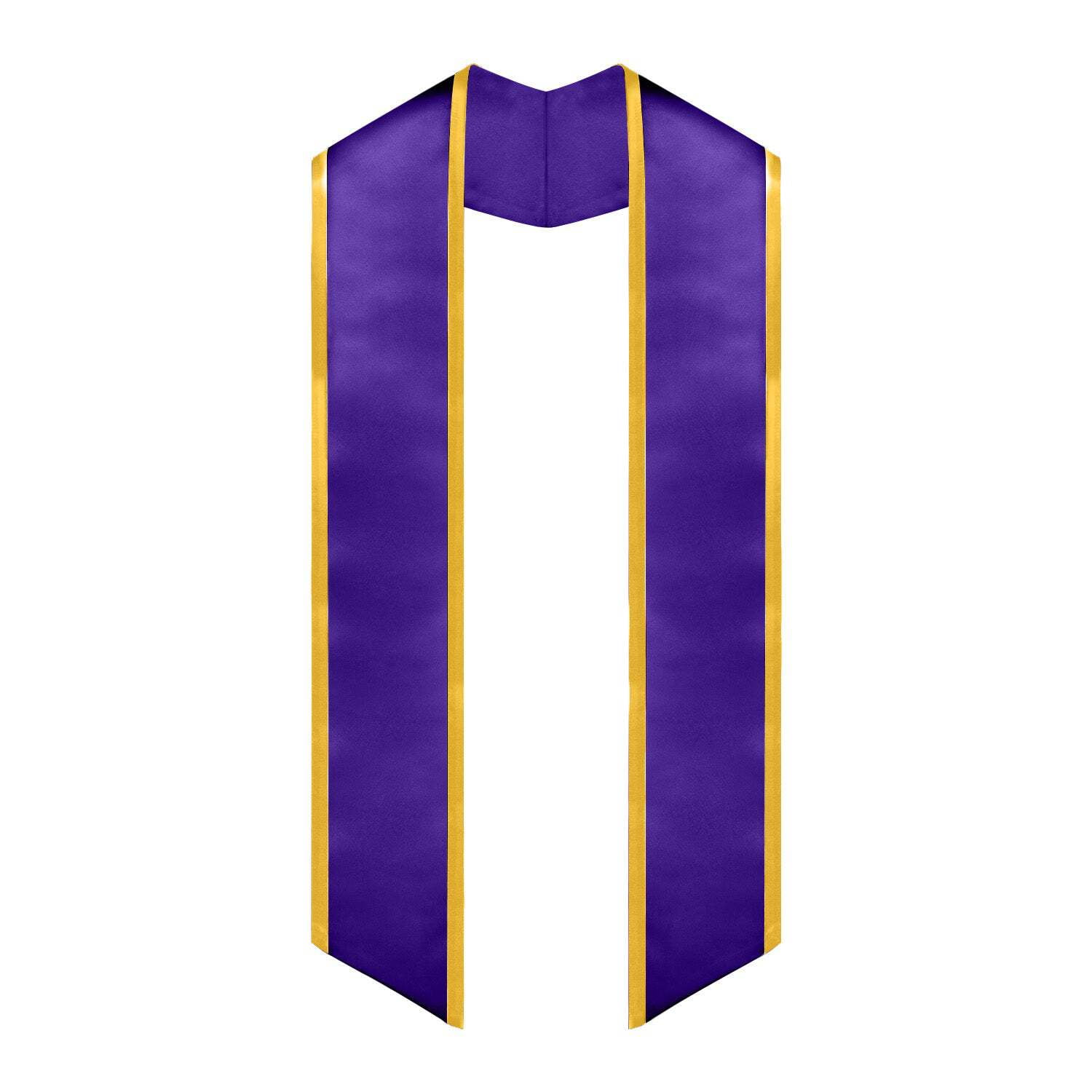 Endea Graduation Purple/Gold Plain Graduation Stole with Trim Color ...
