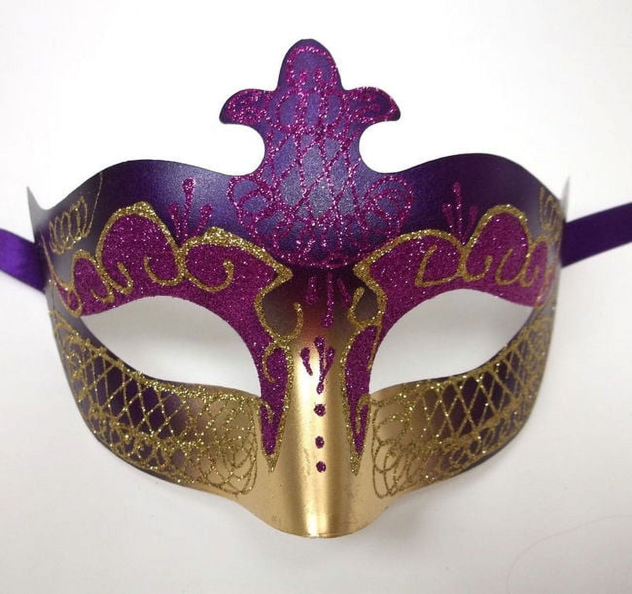 Purple Gold Scroll Venetian Mardi Gras Mask Masquerade Costume Prom ...