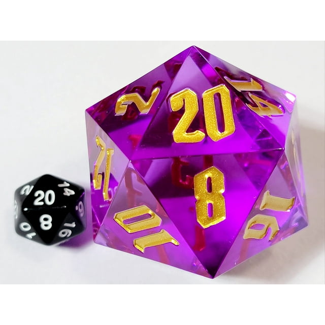 Purple/Gold Titan 55mm Jumbo d20 | Dungeons and Dragons | Colossal Dice ...