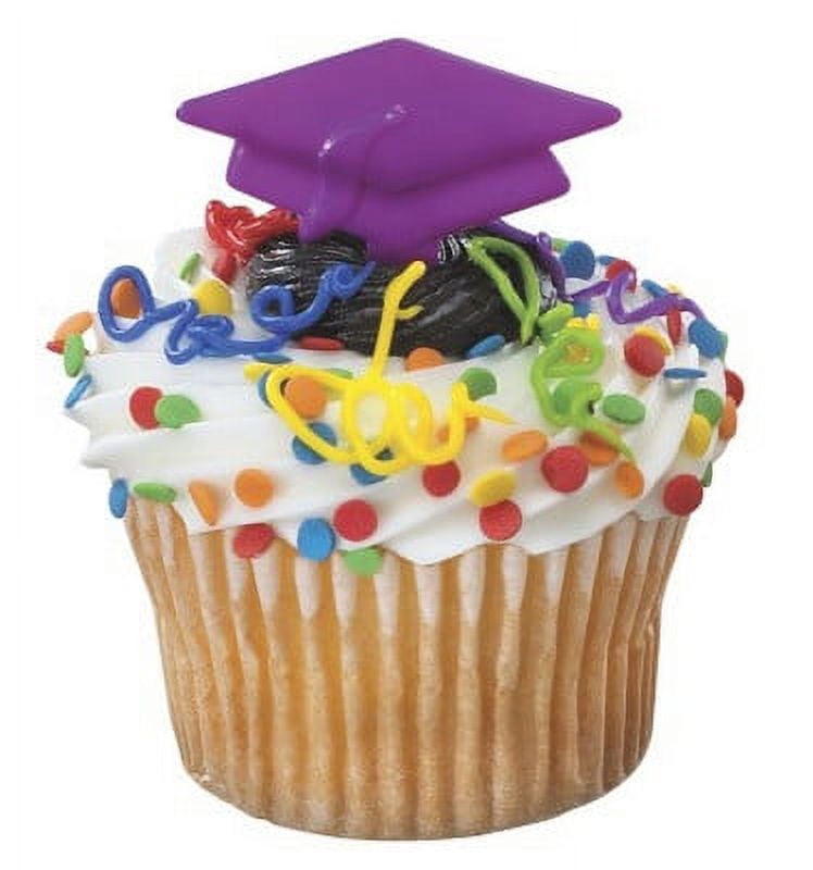 Purple Grad Cap Graduation -24pk Cupcake / Desert / Food Decoration ...