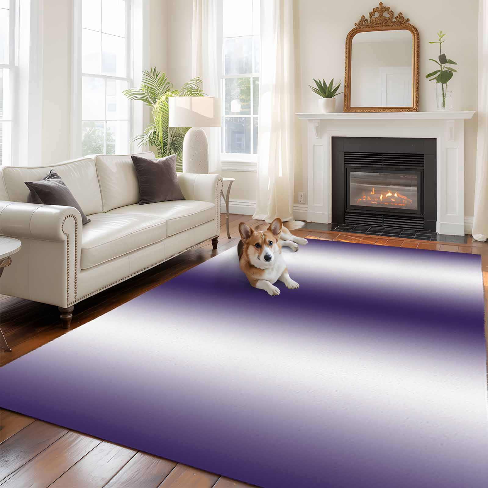 Purple Gradient 5x8 Rug for Bedroom Under Queen Bed Placement ...