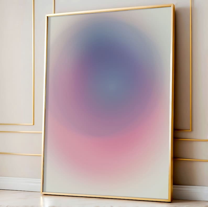 Purple Gradient Aura Physical Print Blue Pink Retro Poster Colorful ...