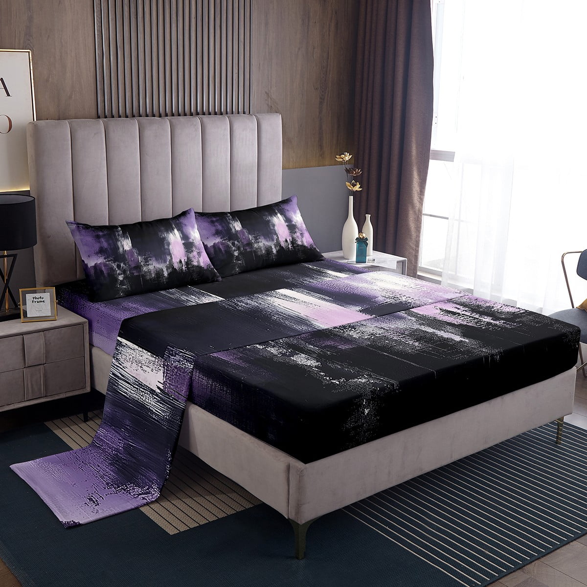Purple Gradient Bed Sheets King Size Purple Ombre Sheets Sets Modern ...