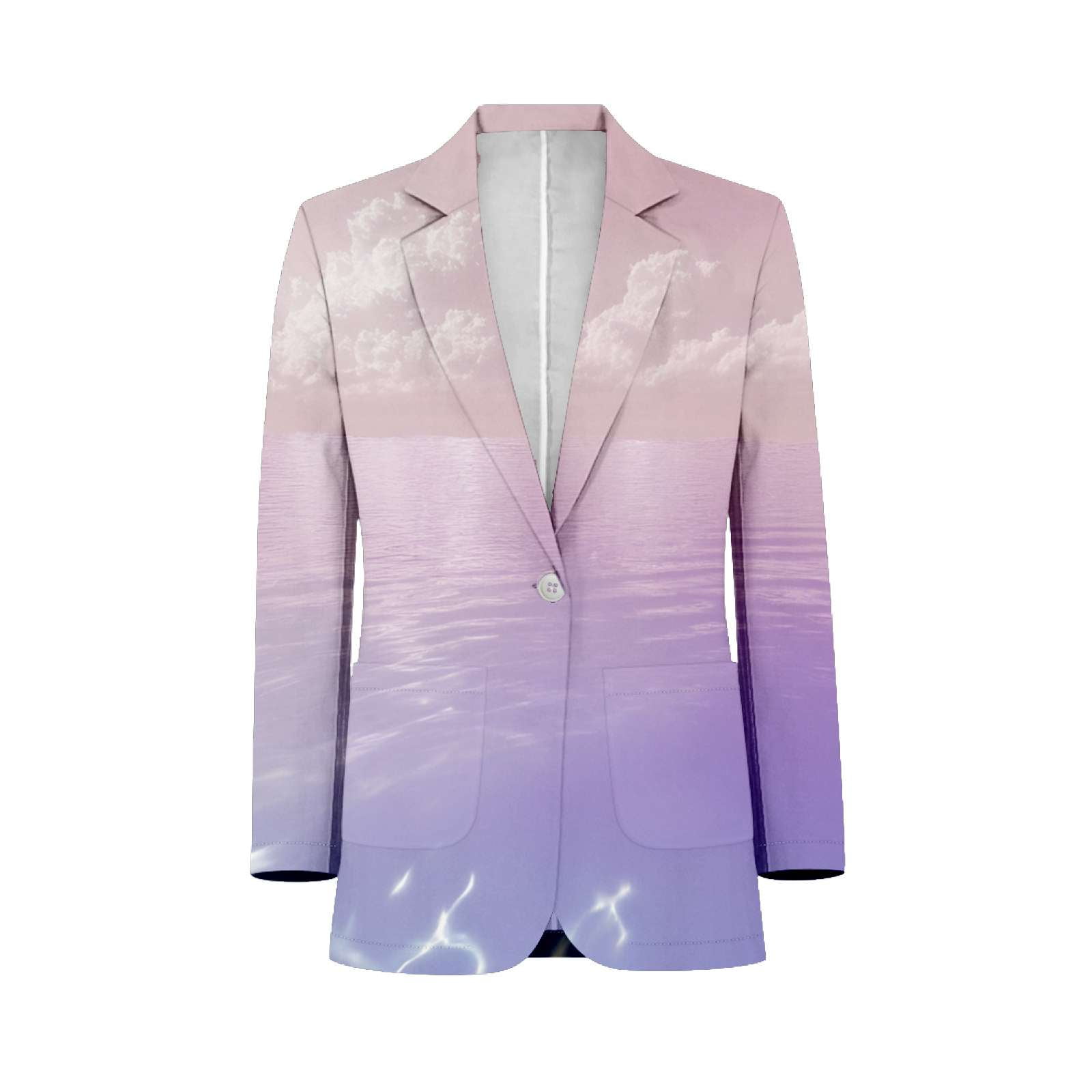 Purple Gradient Ocean Print Customized Men's Suits full man Shawl ...