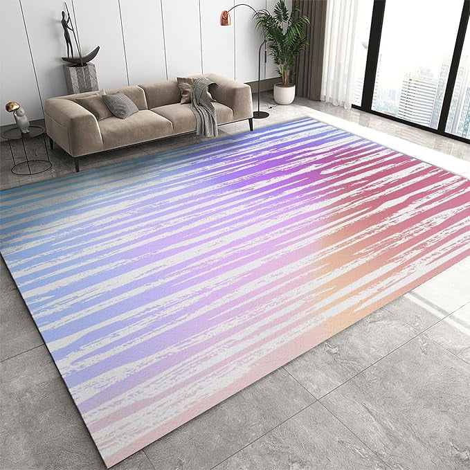 Purple Gradient Watercolor Runner Rug, Modern Art Runner Rug For ...