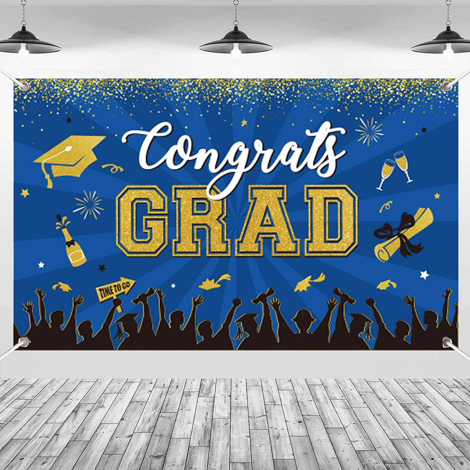 Purple Graduation Banner Congratulations Graduates Graduation Party ...