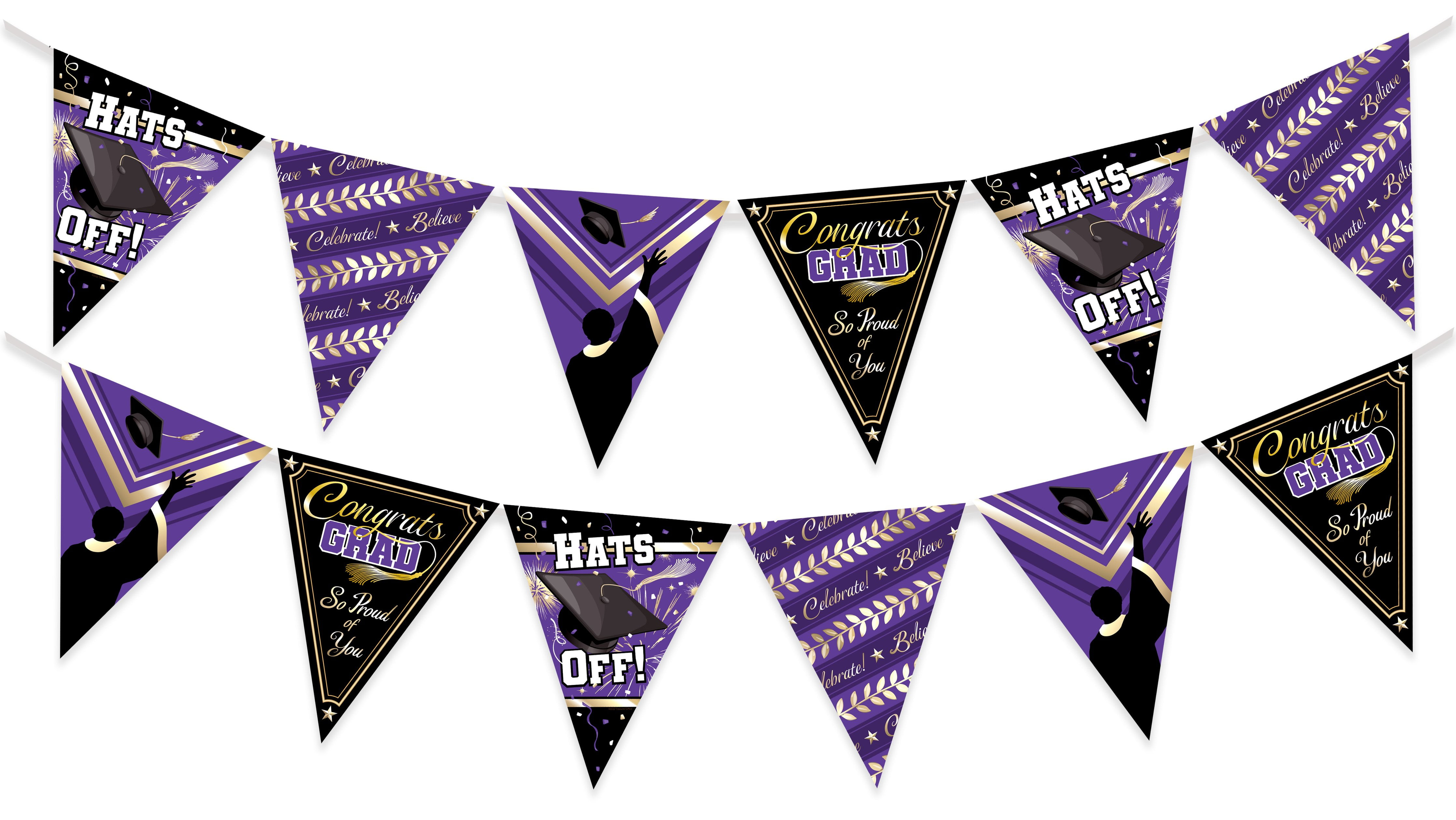 Purple Graduation Banner Pennant 1 Pack - Purple Graduation Party ...