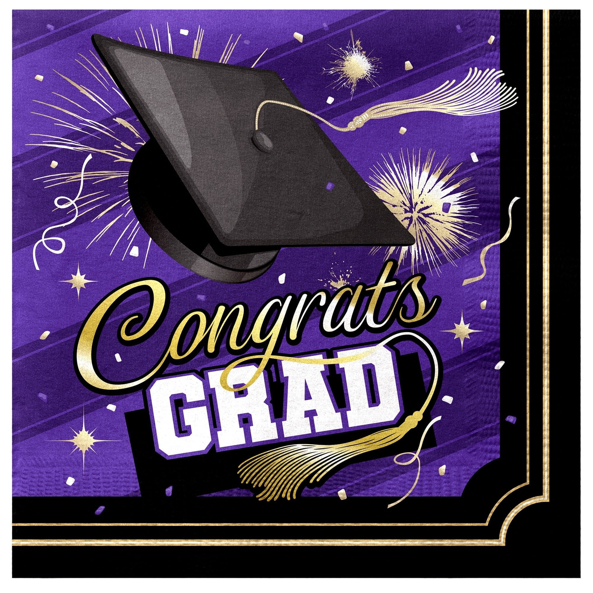 Purple Graduation Napkins 16 Count - Purple Graduation Party Supplies ...
