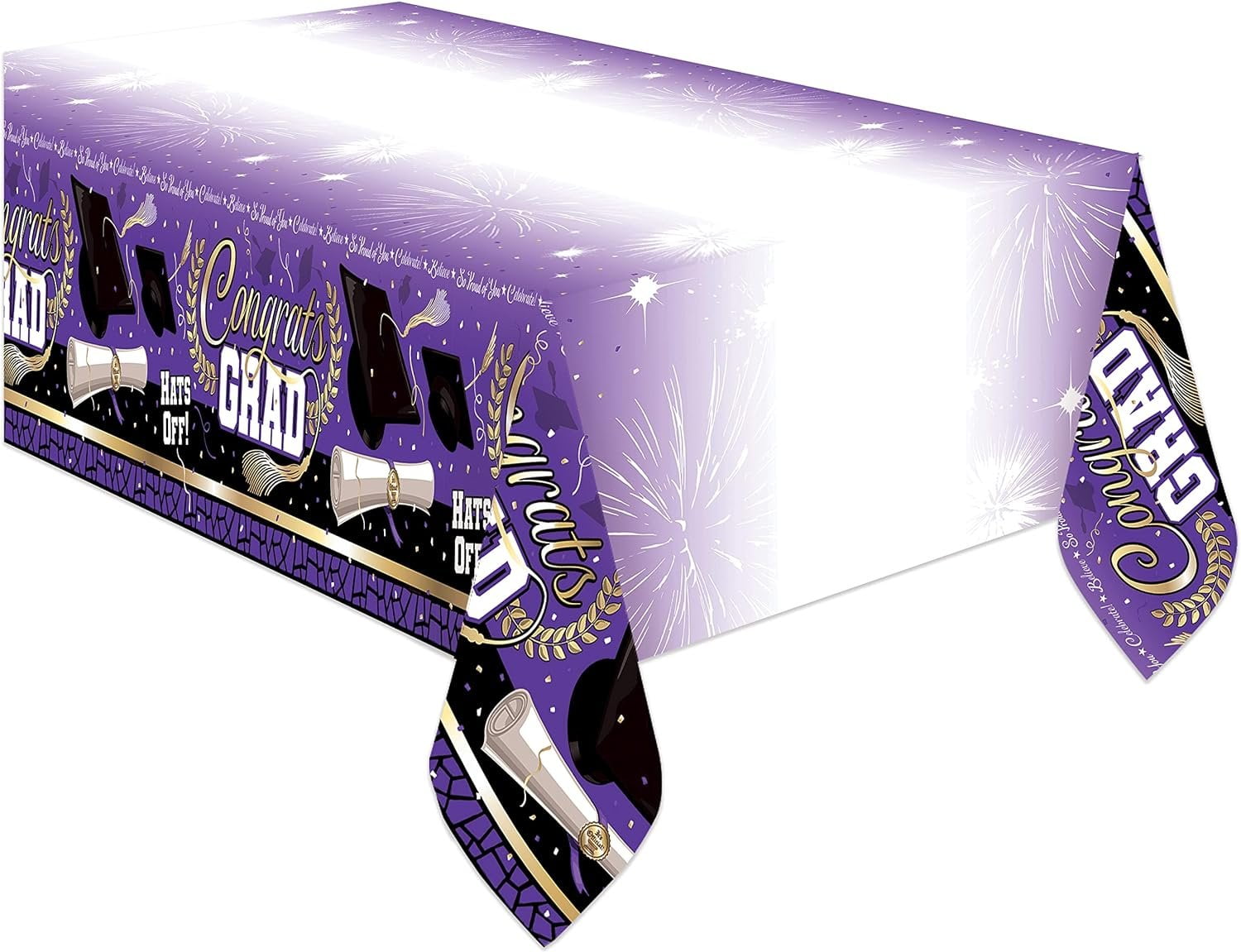 Purple Graduation Tablecloth 3 Pack - Purple Graduation Party Supplies ...