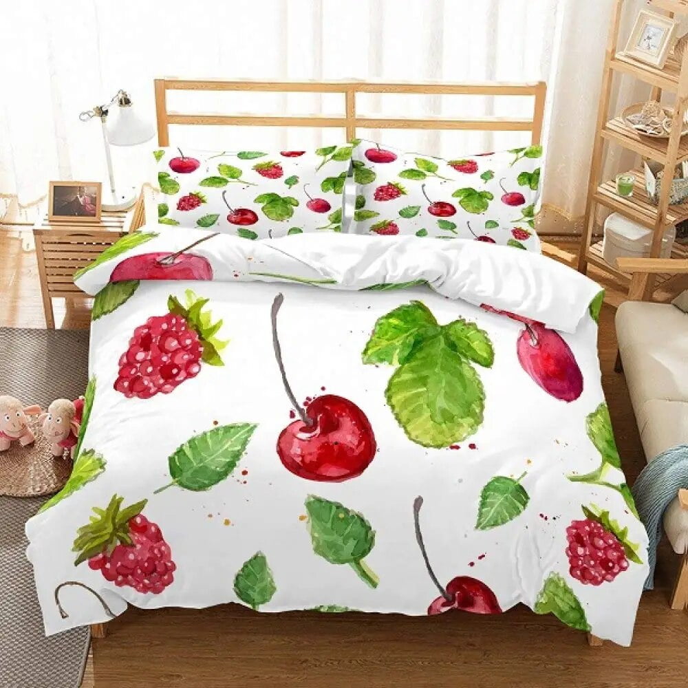 Purple Grape Comforter Cover Summer Fruit Duvet Cover Grapevine Leaves ...