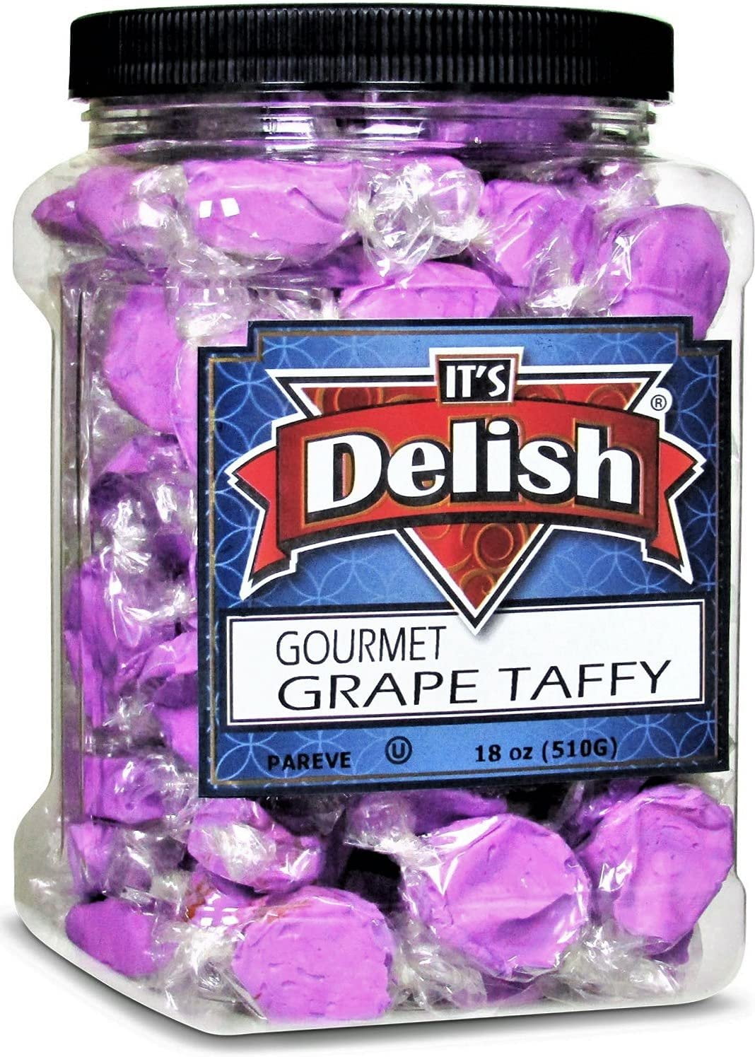 Purple Grape Taffy Chews by It's Delish, 18 Oz Jumbo Container ...