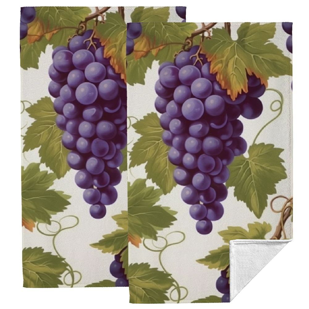 Purple Grapes Kitchen Towel, Dish Towels Quick Drying Tea Towels ...