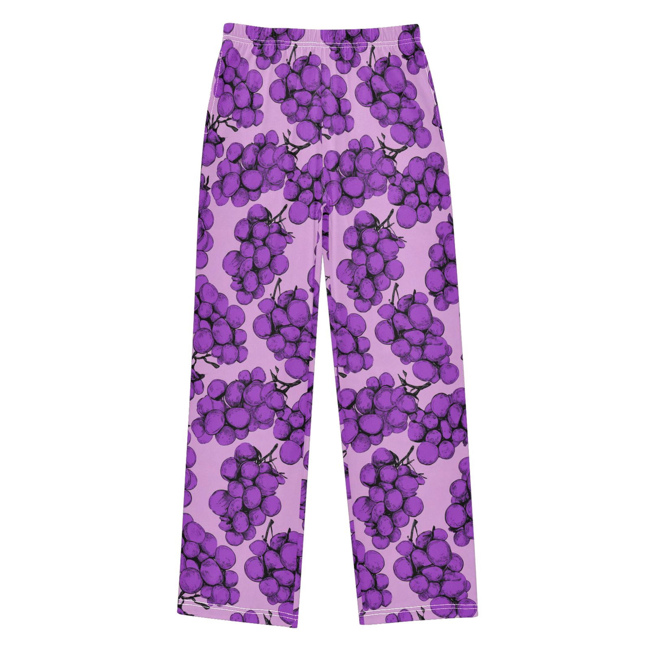 Purple Grapes Pajama Pants Soft and Lightweight Elastic Waistband ...