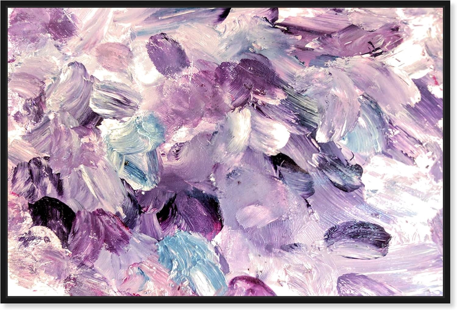 Purple and Gray Abstract Canvas Wall Art Decor Modern 3 Pieces Stretched and Framed Pictures HD ...